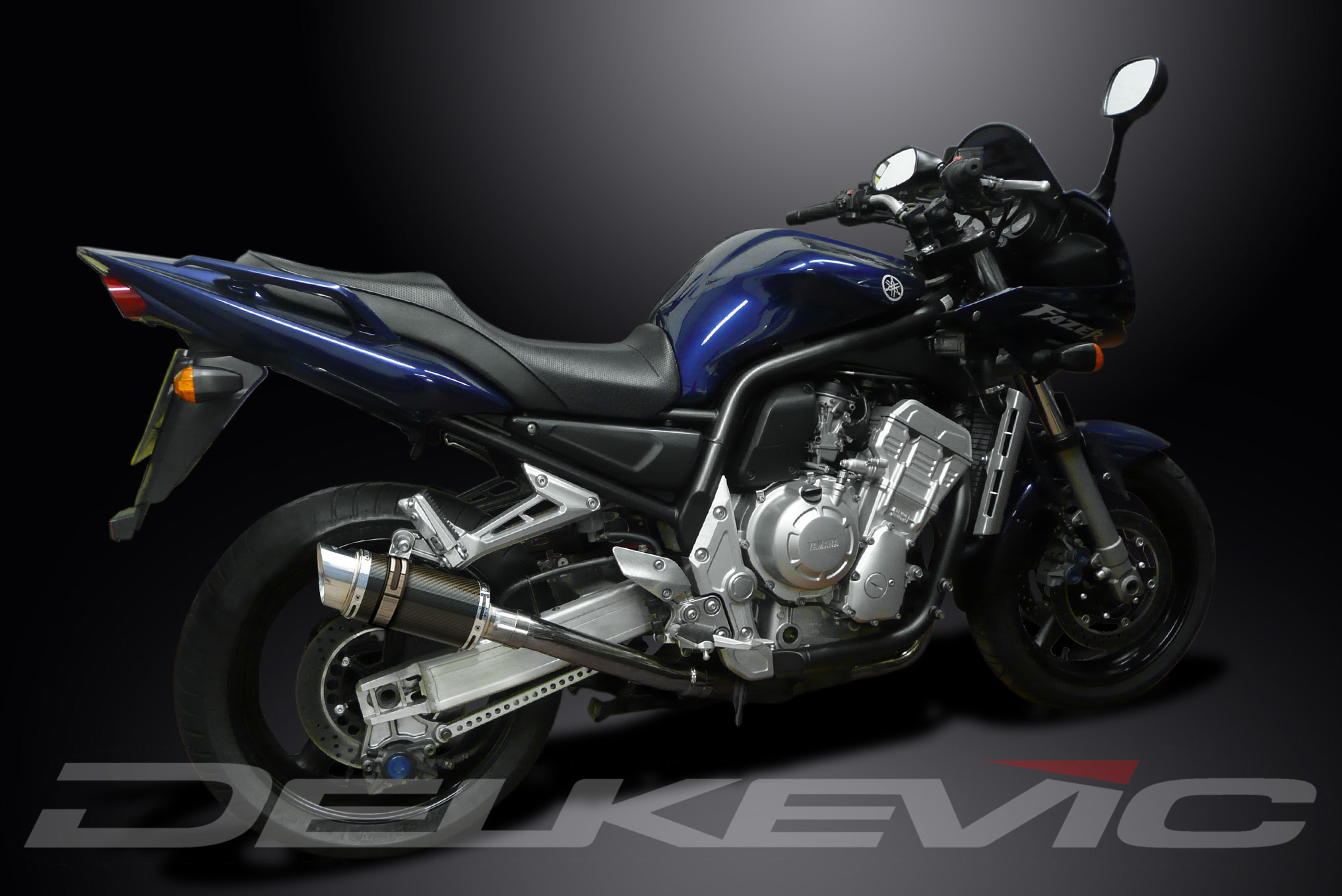 Yamaha FZ1 FZS1000 8" Mini Carbon Fiber Round Muffler Exhaust 00 01 02 ...