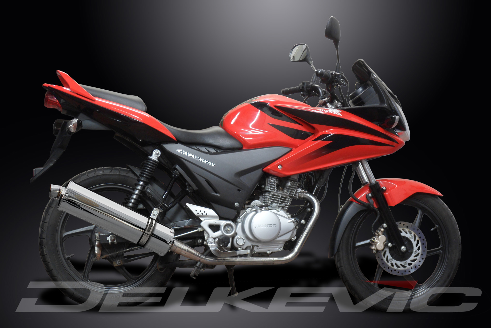 HONDA CBF125 2008-2015 FULL EXHAUST SYSTEM 450mm STAINLESS OVAL BSAU ...